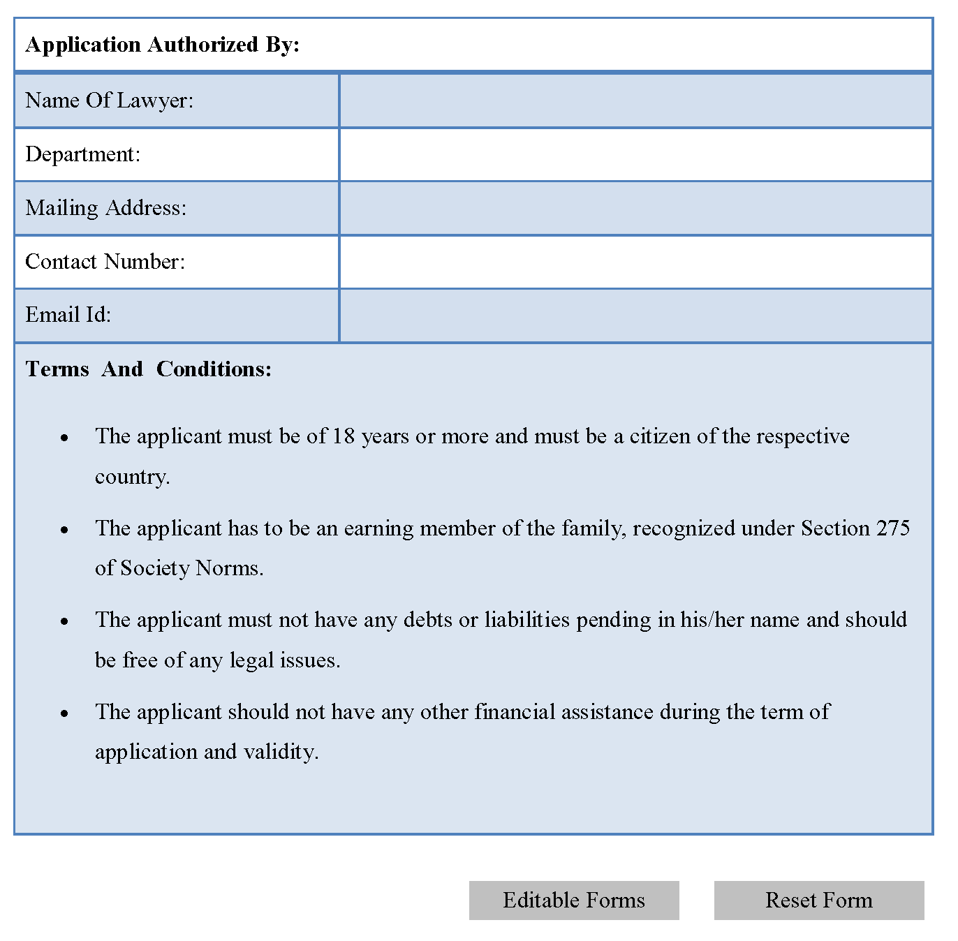 Finance Application Form | Editable PDF Forms