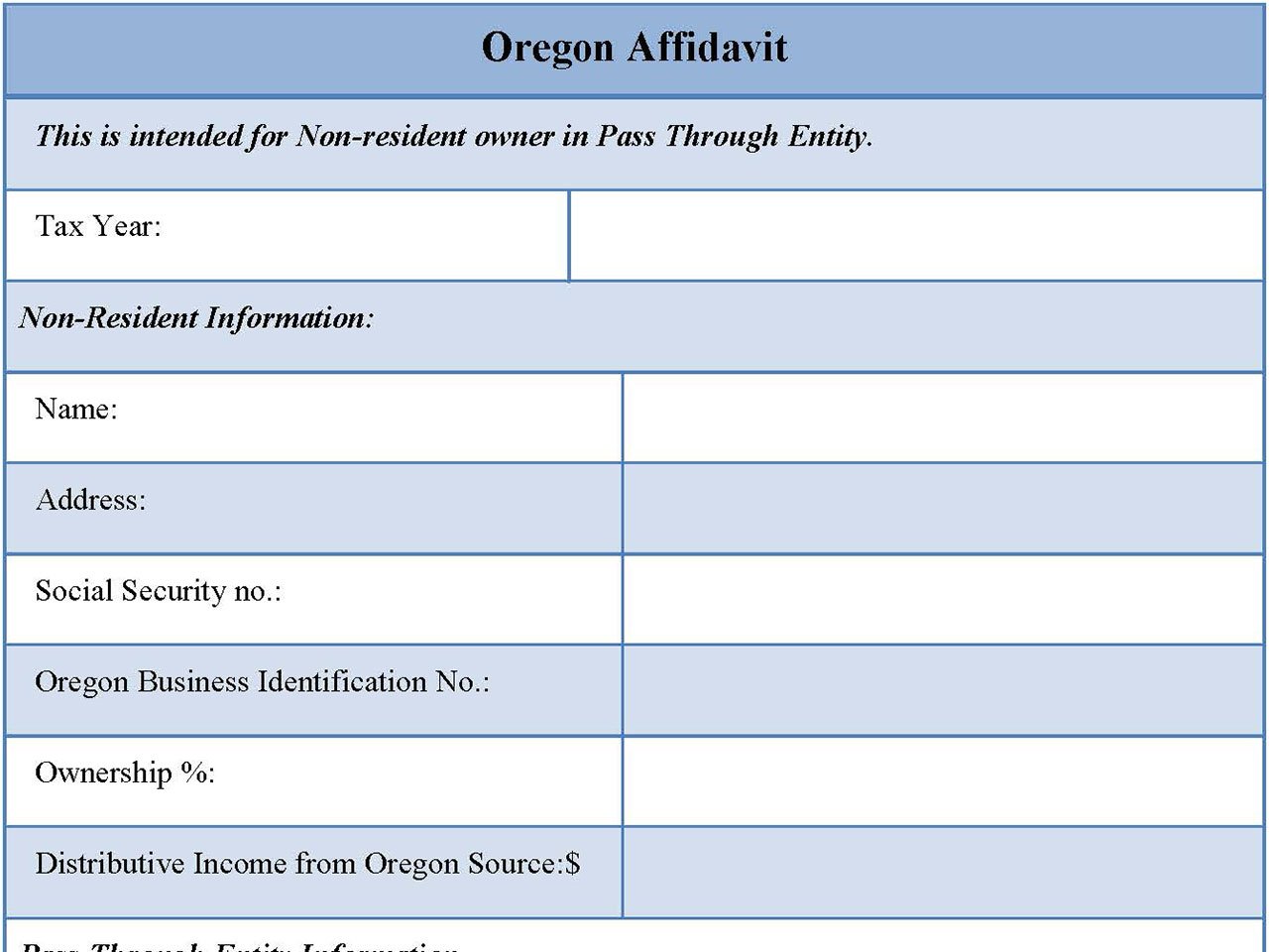 Oregon Affidavit Form | Editable PDF Forms