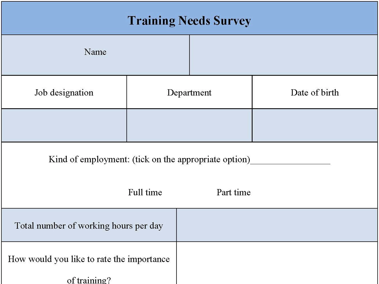 Training Needs Survey Form Editable PDF Forms Training Needs Survey Form Editable PDF Forms